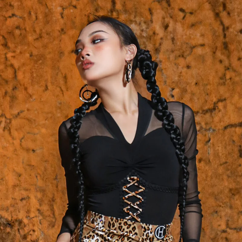 HC-DANCE-Latin-dance-suit-training-suit-Women-s-V-neck-dance-coat-new ...