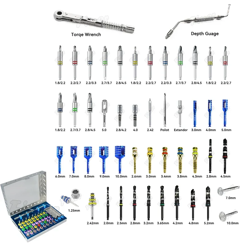 Dental-Implant-Bone-Bur-Kit-Universal-Prosthetic-Dental-Implant-Drill ...