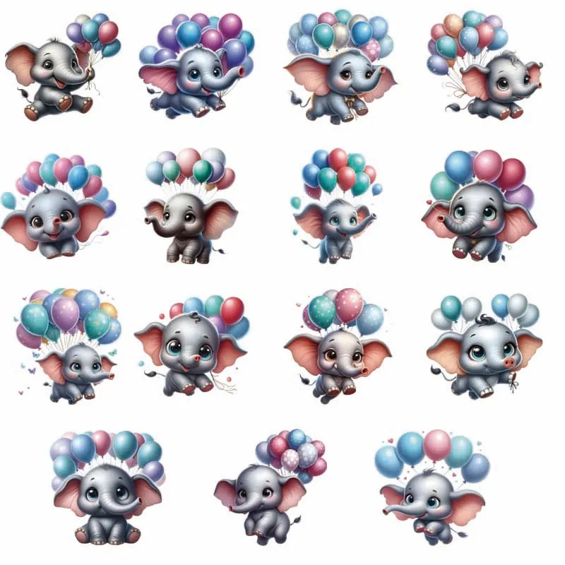 Cartoon-elephant-Clothing-Patches-Colors-Animal-3D-Stickers-Patch ...
