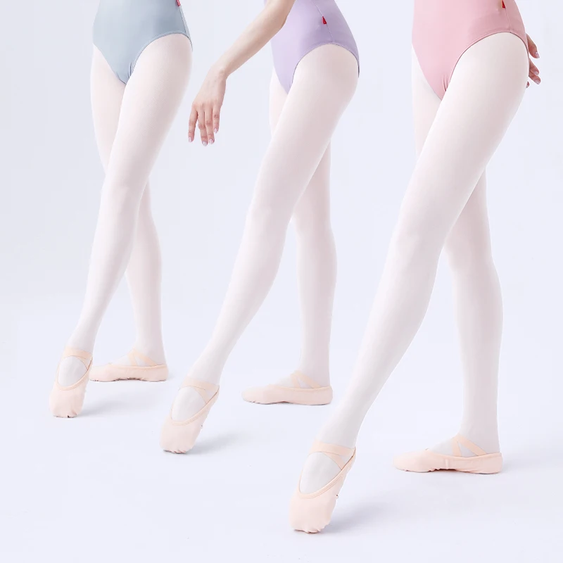 M-dchen-Frauen-Footed-Ballett-Strumpfhosen-Mikrofaser-Wei-Schwarz ...