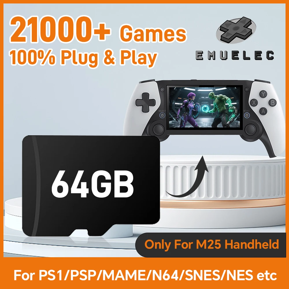 64G M25 Game TF Card Built in 21000+ Games 26 Emulators for PS1/PSP/N64 ...