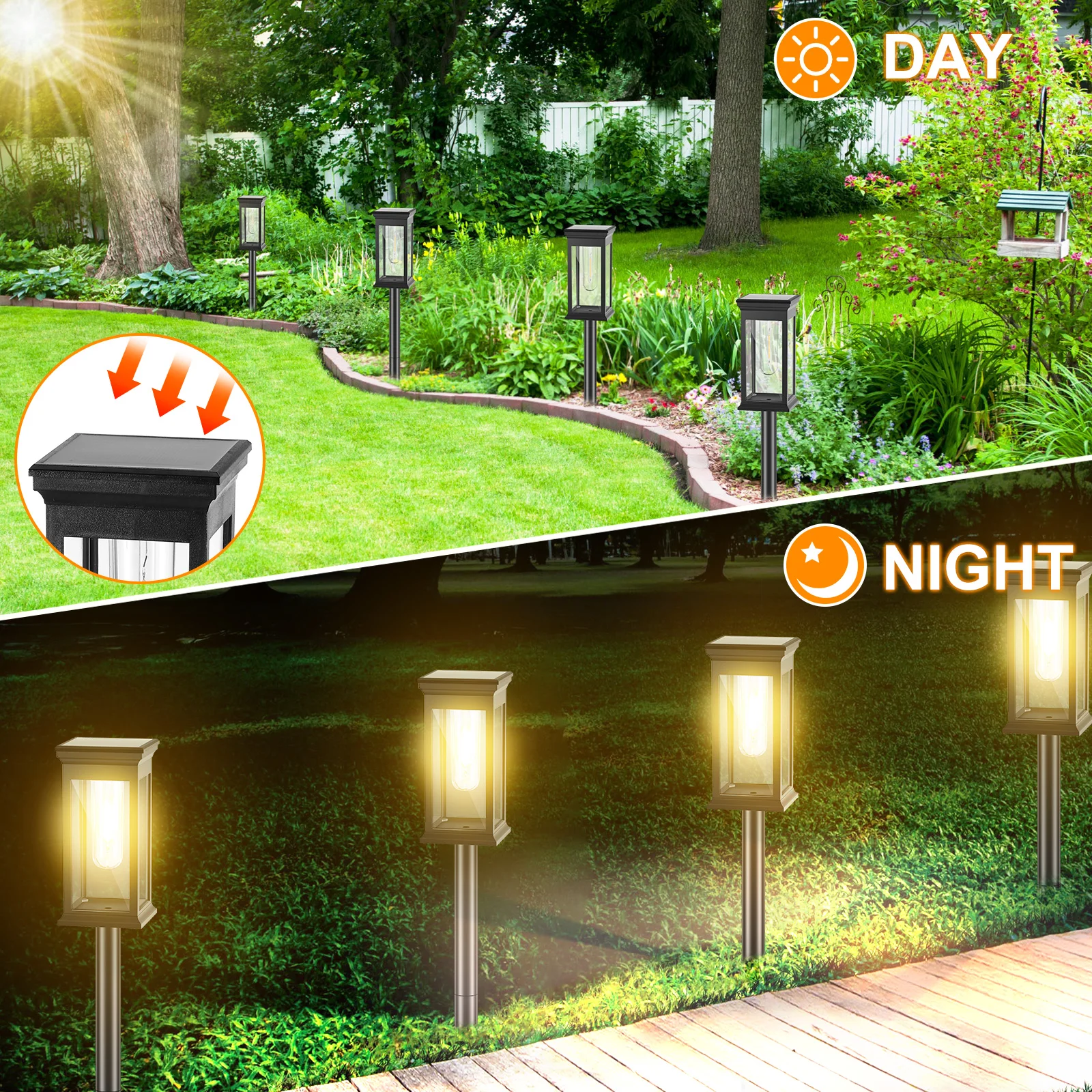 Outdoor Electric Pathway Lights German Osram Pro Line Bollard Solar