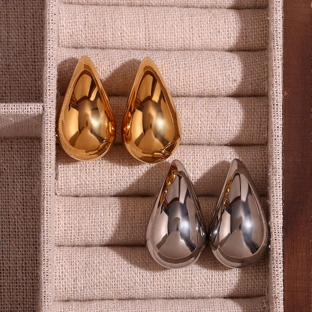 E-B-Belle-Stereoscopic-Pear-Drop-Shape-Stud-Earrings-para-mulheres ...