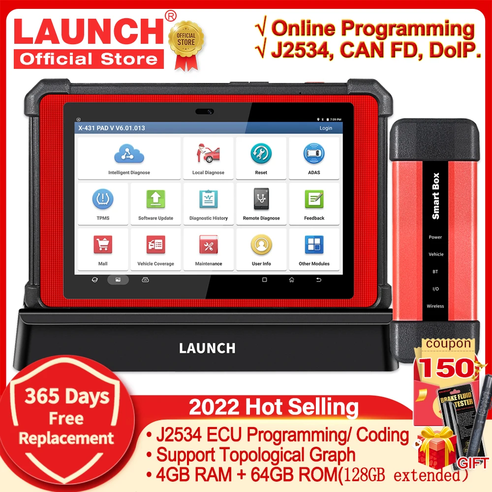 Launch X431 Pad V 10.1' Car Diagnostic Tools Auto Obd2 Obd Scanner ...