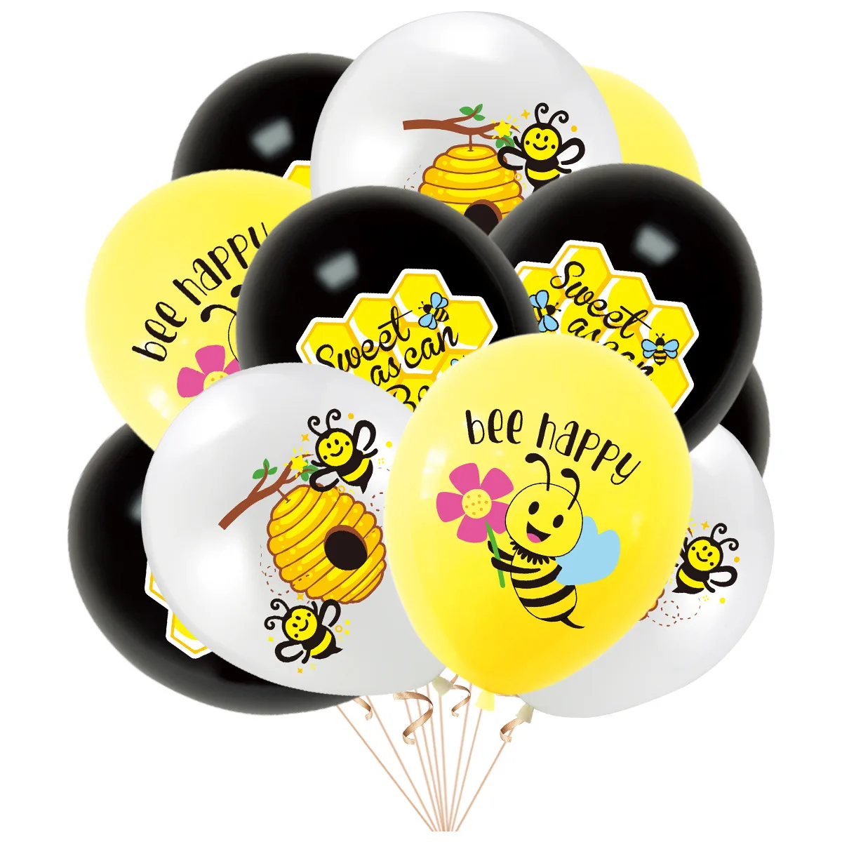 Happy Bee Day Cake Toppers Bee 1st Birthday Party Balloons for Baby Bee ...