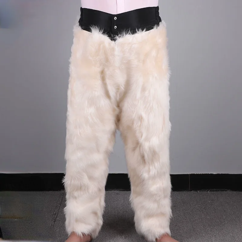 Thicken And Keep Warm In Winter Long Wool Sheepskin Pants One Piece Of ...