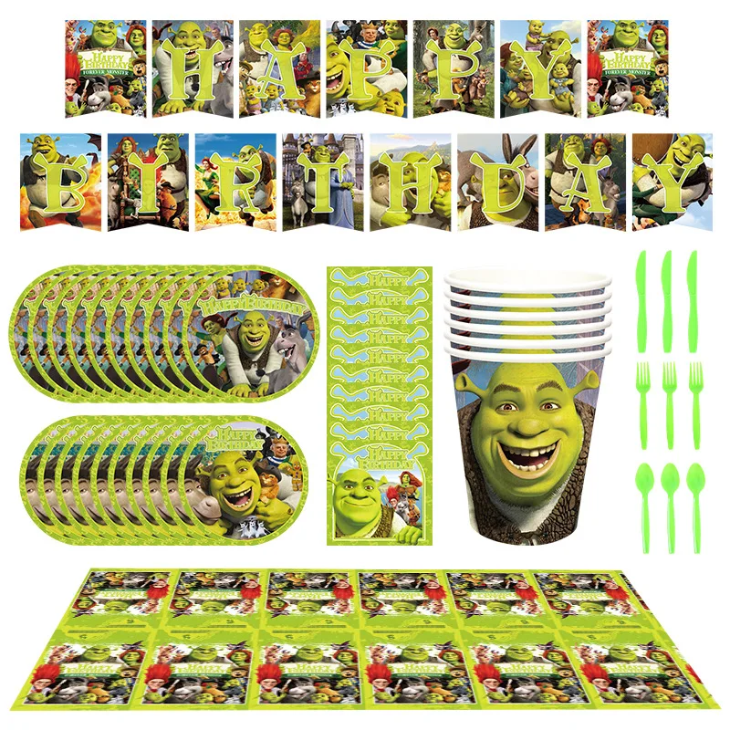 New Shrek Theme Birthday Party Decoration Supplies Tableware Paper Cup ...