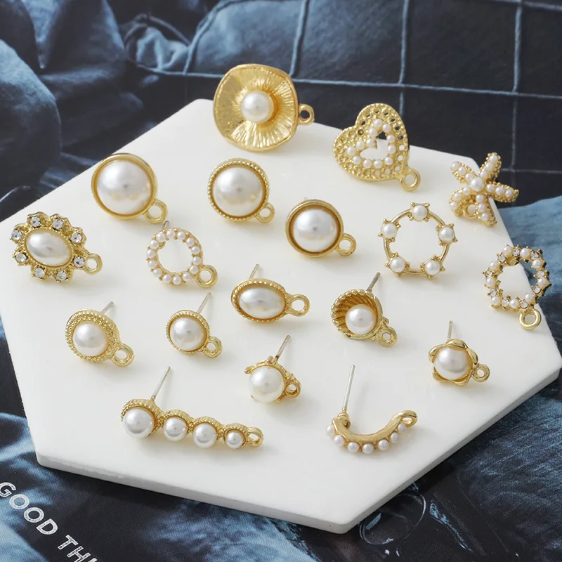 10Pcs-Parel-Stud-Oorbellen-Instellingen-Handgemaakte-Roun-Holle-Liefde ...