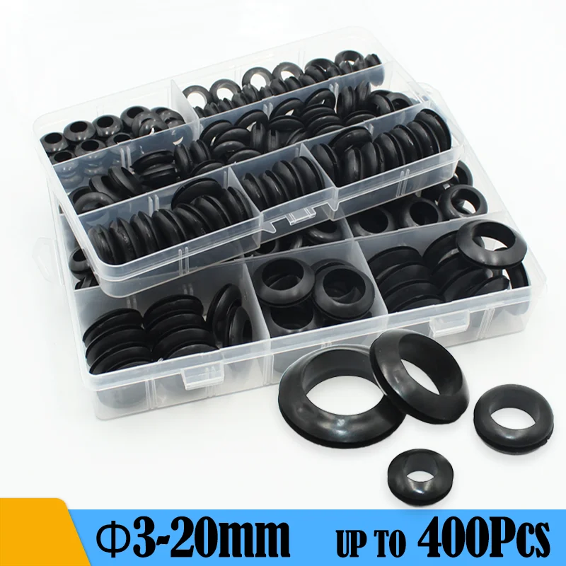 White/Black Rubber Grommet Firewall Hole Plug Retaining O Ring Kit Car ...