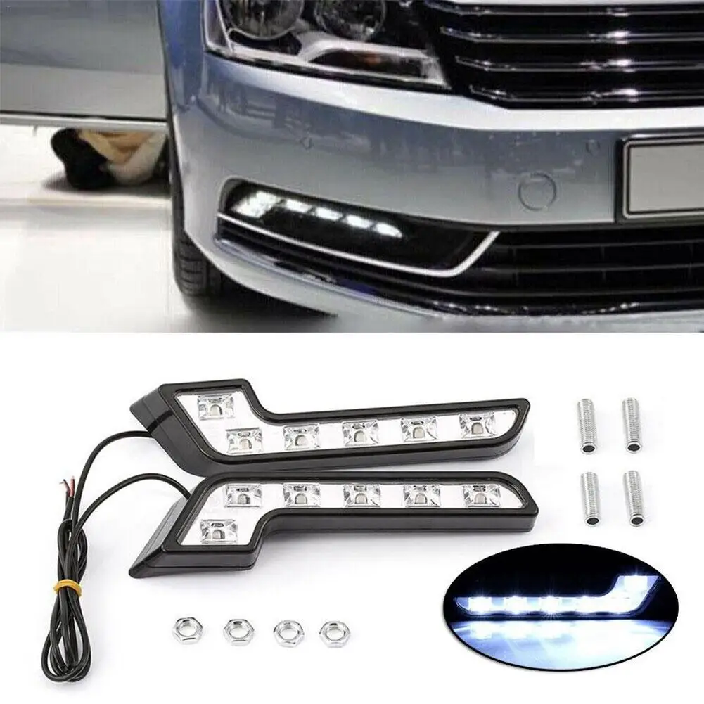 2PCS-12V-L-Shaped-Driving-Lamp-Daytime-Running-Fog-Light-Durable ...