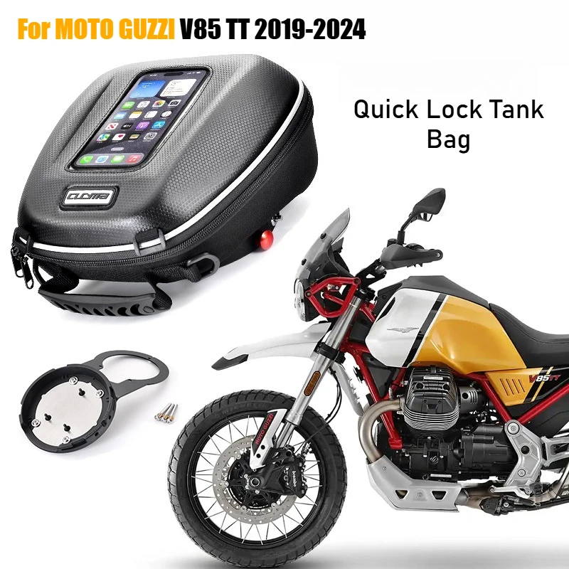 Motorcycle Tank Bag For MOTO GUZZI V85 TT V85TT Waterproof Quick Lock ...