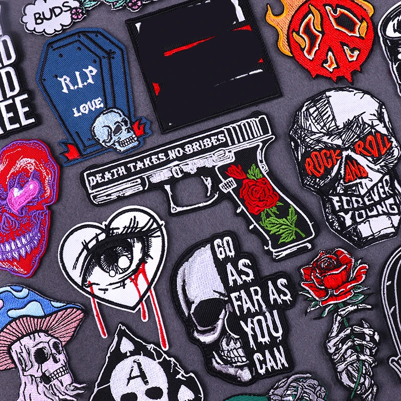 Punk Gun Patch Iron On Patches For Clothing Thermoadhesive Patches ...