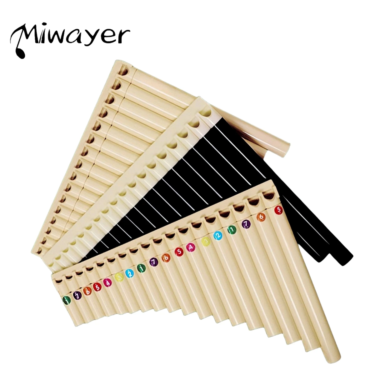 Miwayer Panpipe Handmade ABS Wind Instrument 18 Pipe Pan Flutes High ...