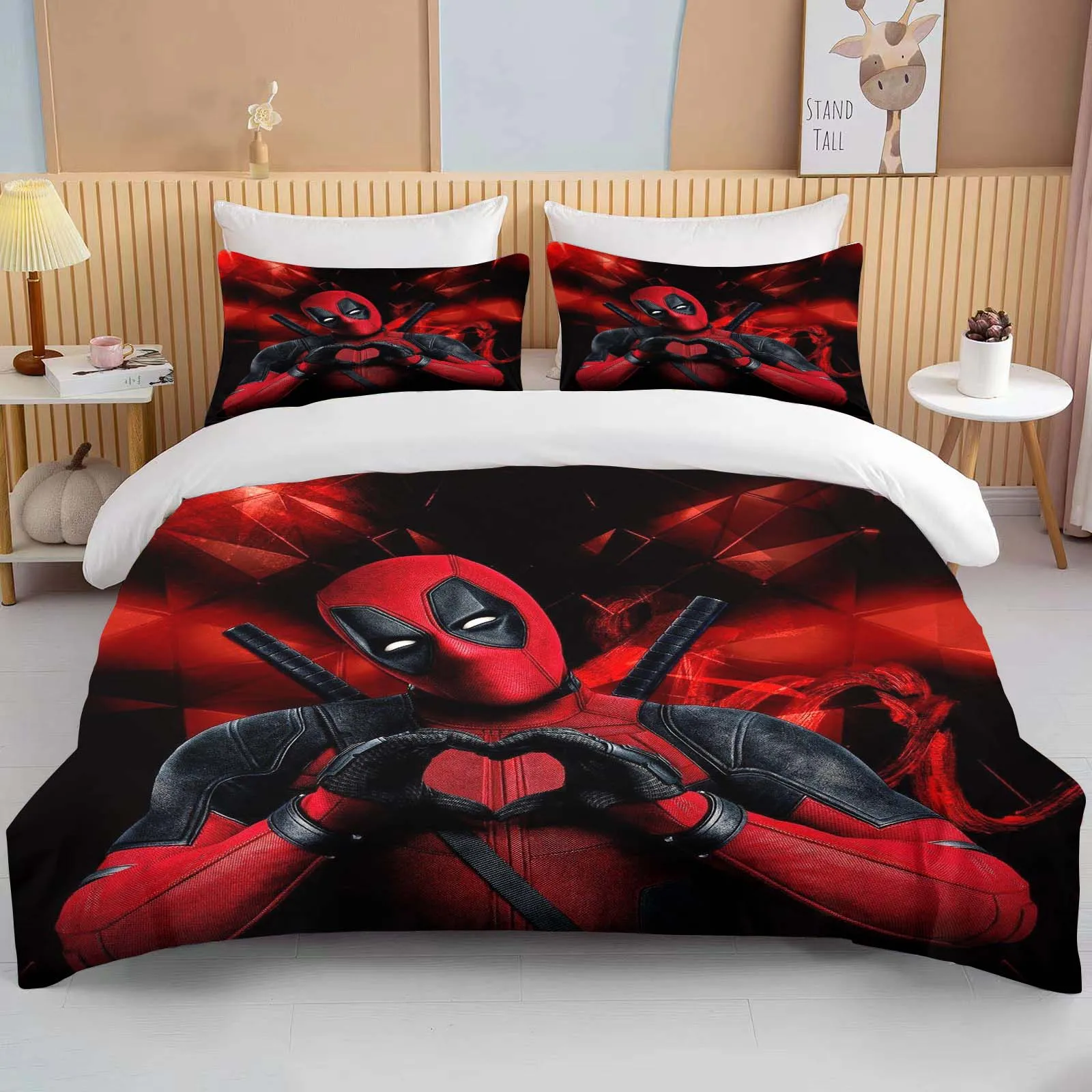 10-Sizes-Marvel-Deadpool-Printed-Quilt-Cover-Pillowcase-Bedding-Set ...