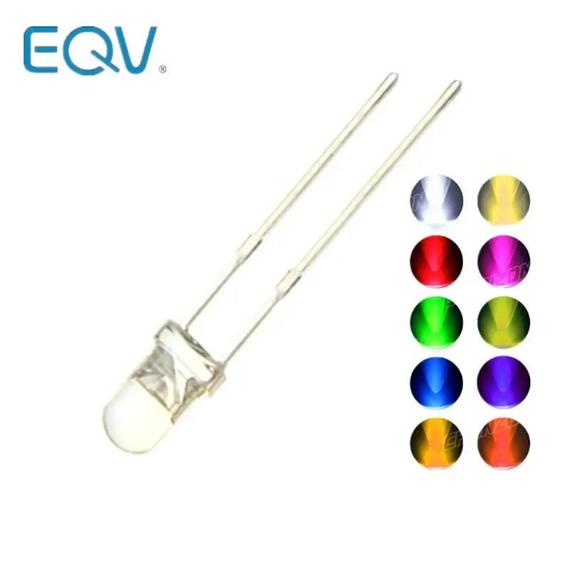 100PCS-3MM-LED-Diode-Kit-3V-DIY-Set-Light-Emitting-Warm-White-Green-Red ...