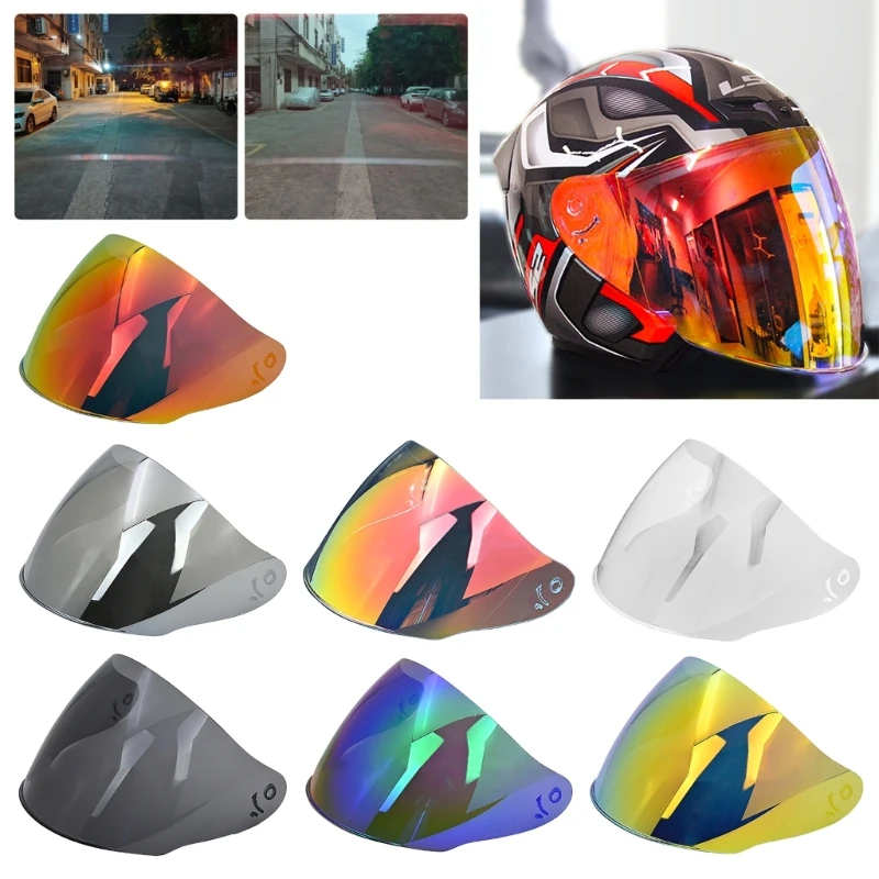 Motorcycle-Half-Helmet-Visor-Outer-Face-Shield-Motorbike-Helmet-Glass ...
