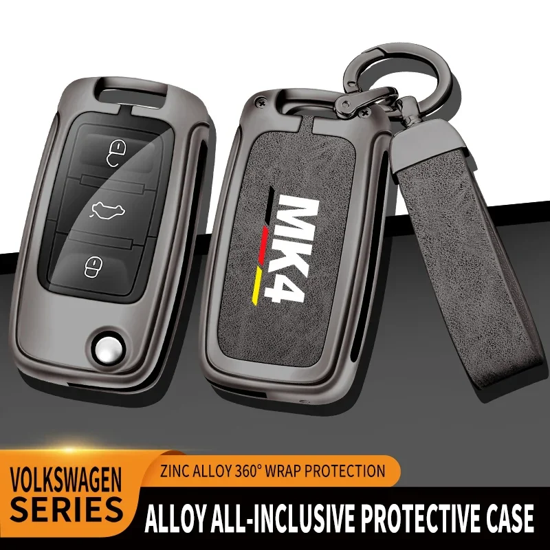 Auto-TPU-Zinc-Alloy-Key-Case-Bag-For-VW-Volkswagen-GOLF-4-MK4-Car-Key ...