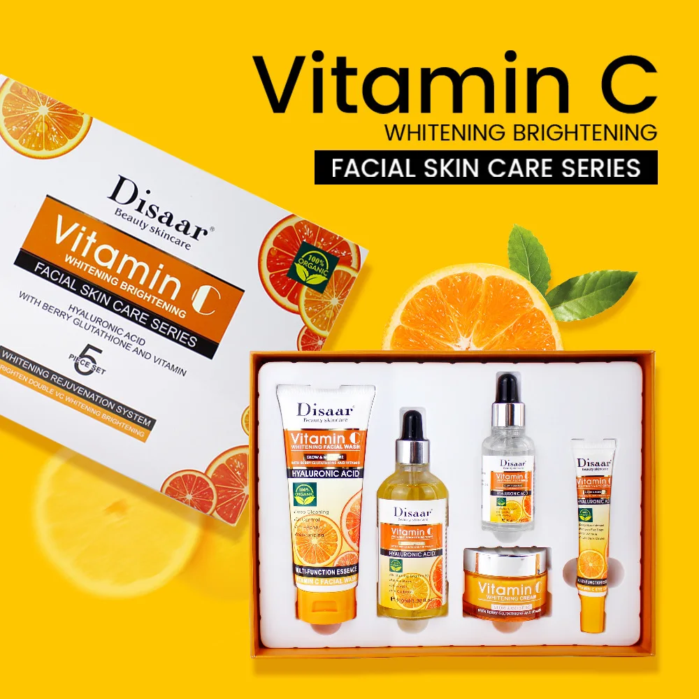 Disaar Juego de cuidado de la piel Facial con vitamina C, Kit de productos para el cuidado de la ...