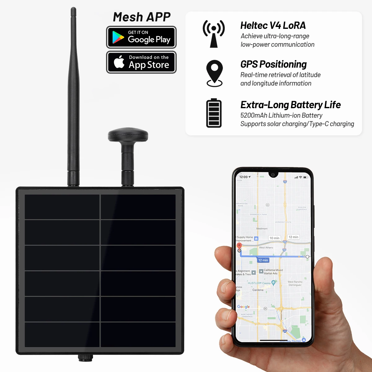 D5L Solar-Repeater LoRa-Knoten mit integriertem Heltec WiFi LoRa 32 V4 ...