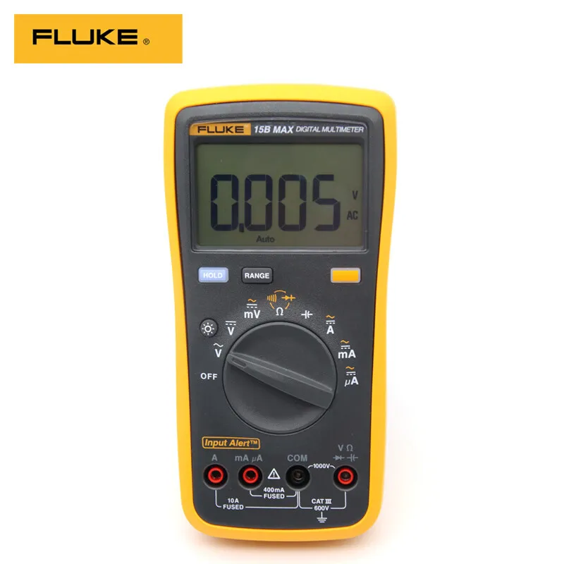 Fluke 15B MAX 01/02/KIT Digital Multimeter Handheld AC/DC Voltage ...