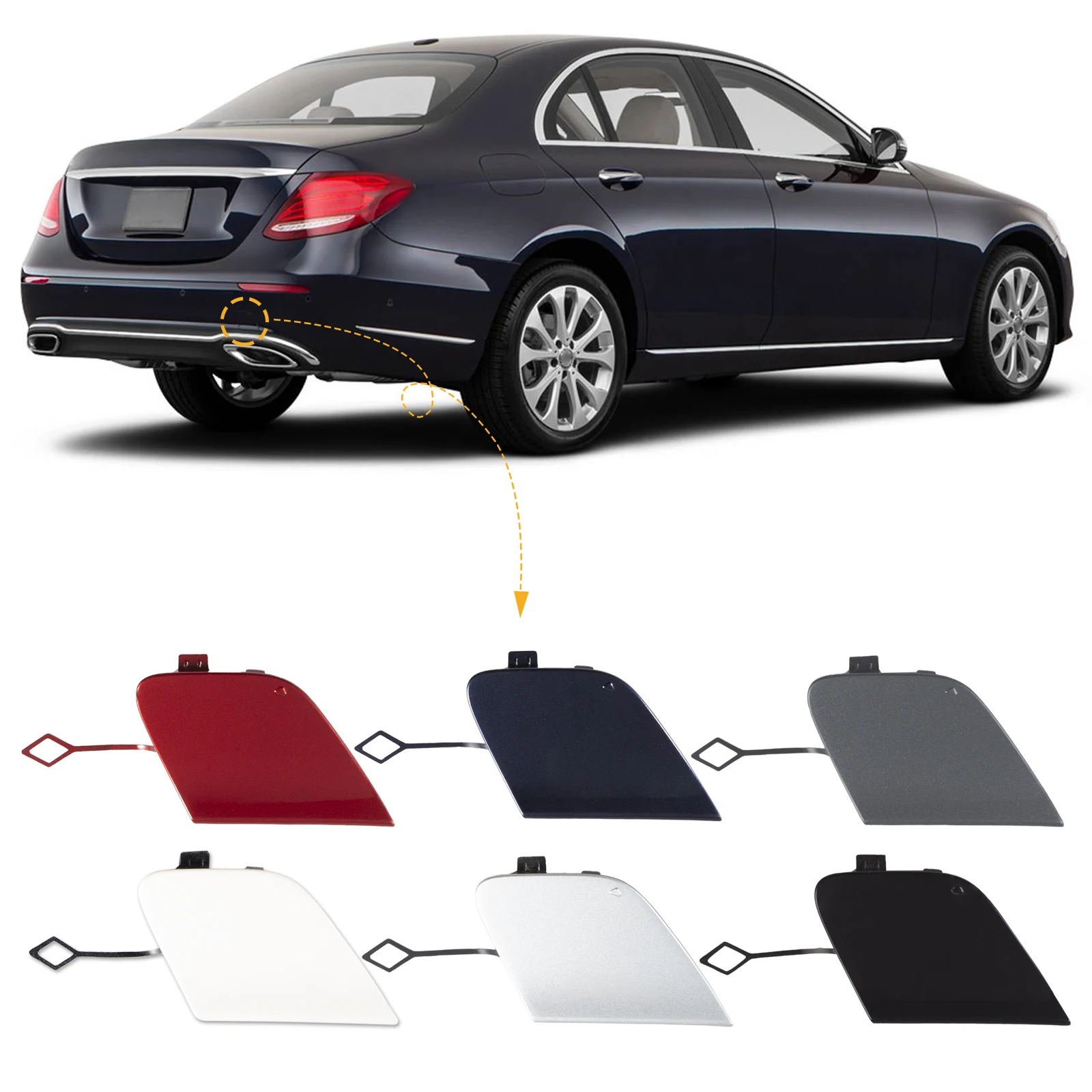 Rear-Bumper-Tow-Hook-Cap-Towing-Eye-Cover-For-Mercedes-Benz-W213-S213-E ...
