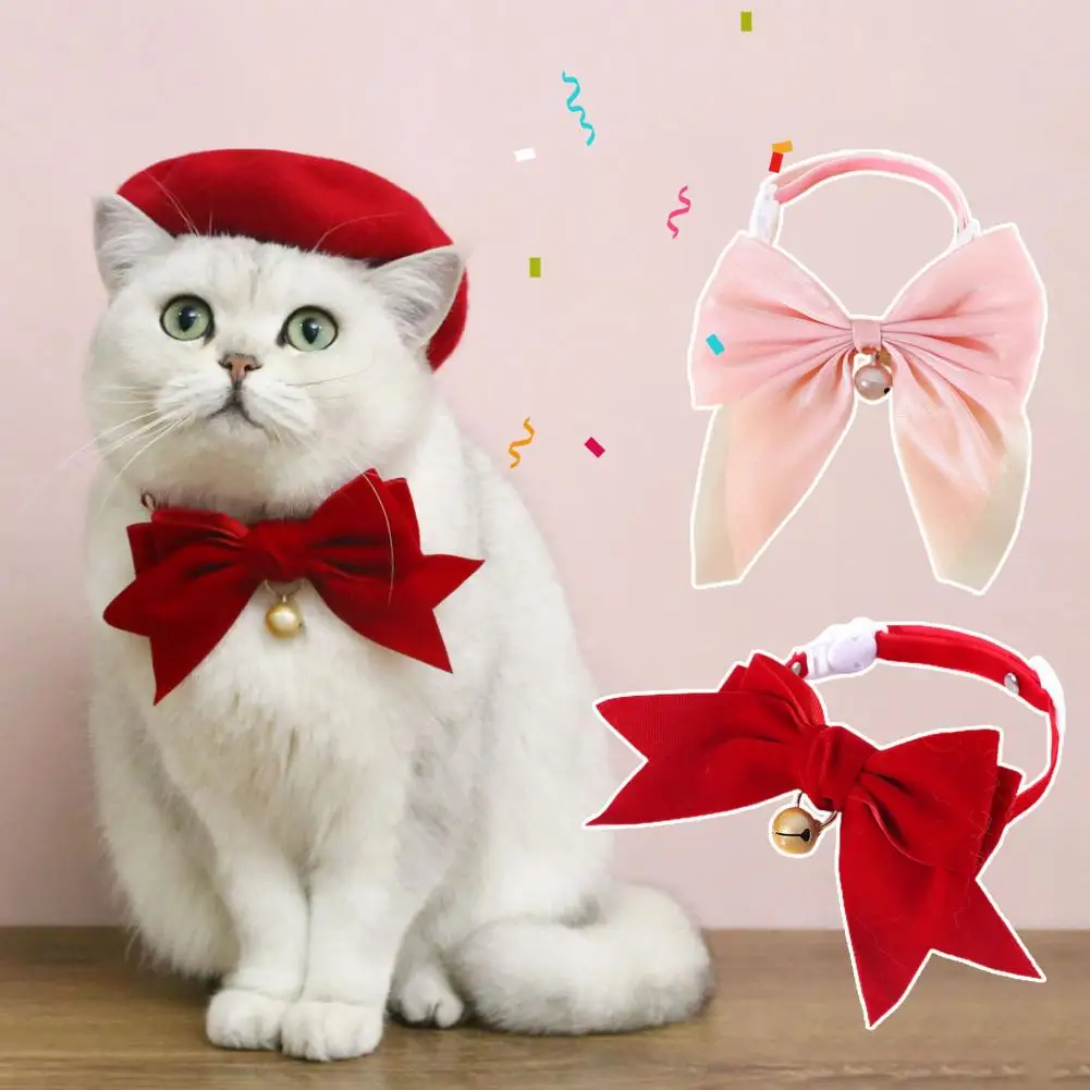 1Pc-Beautiful-Cat-Neck-Strap-Comfortable-Pet-Neck-Bow-Safe-Buckle-Dress ...