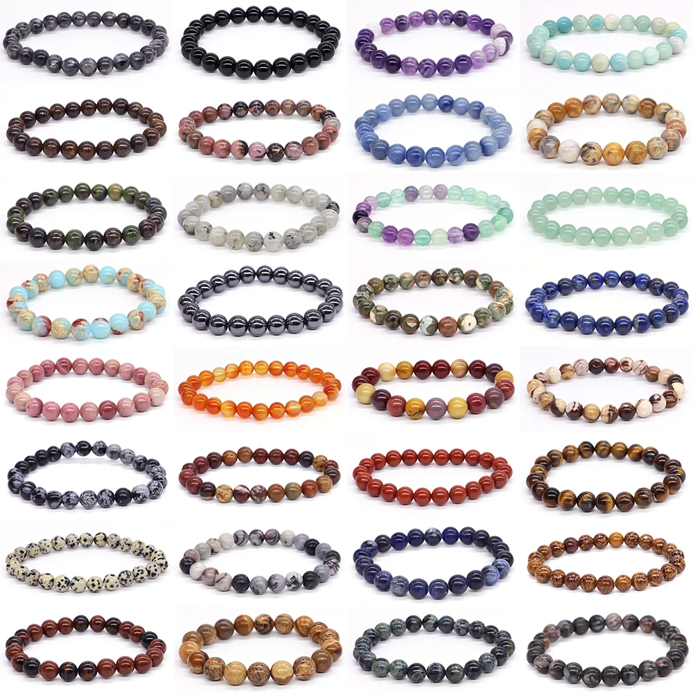 19MM-Natural-Round-Stones-Loose-Beads-Bracelet-For-Women-Men-Healing ...