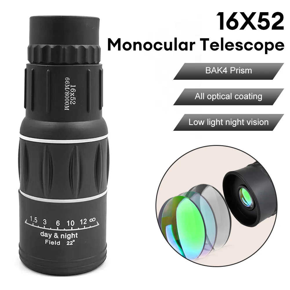 16X52-Monocular-Telescope-Dual-Focus-Zoom-Binoculars-66M-8000M-HD-Scope ...