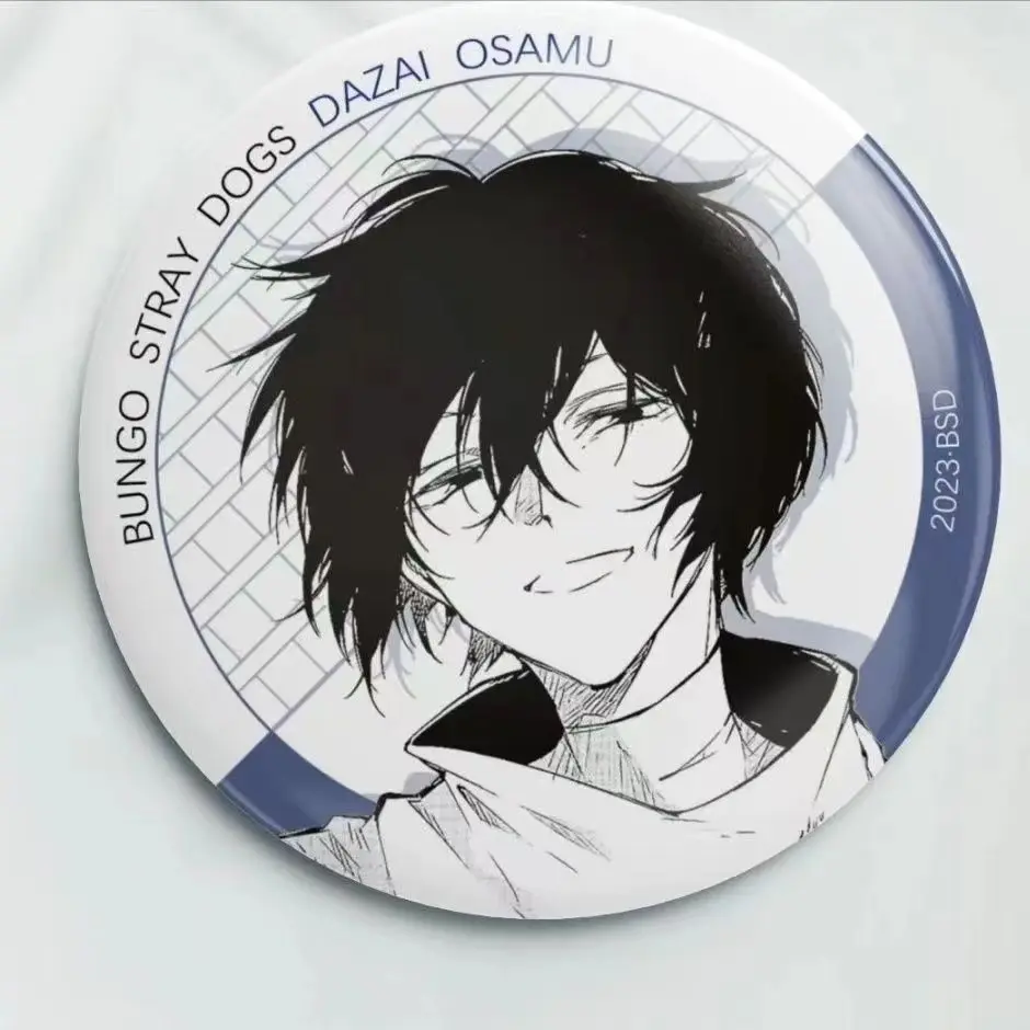 Bungo Stray Dogs Black White Badge Dazai Osamu Round Brooch Ita Bag ...
