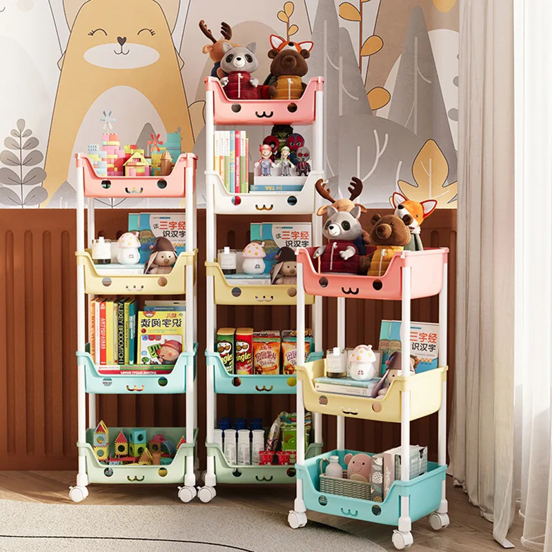 Toy-Storage-Trolley-Bookshelf-Snack-Rack-For-Children-Storage-Organizer ...