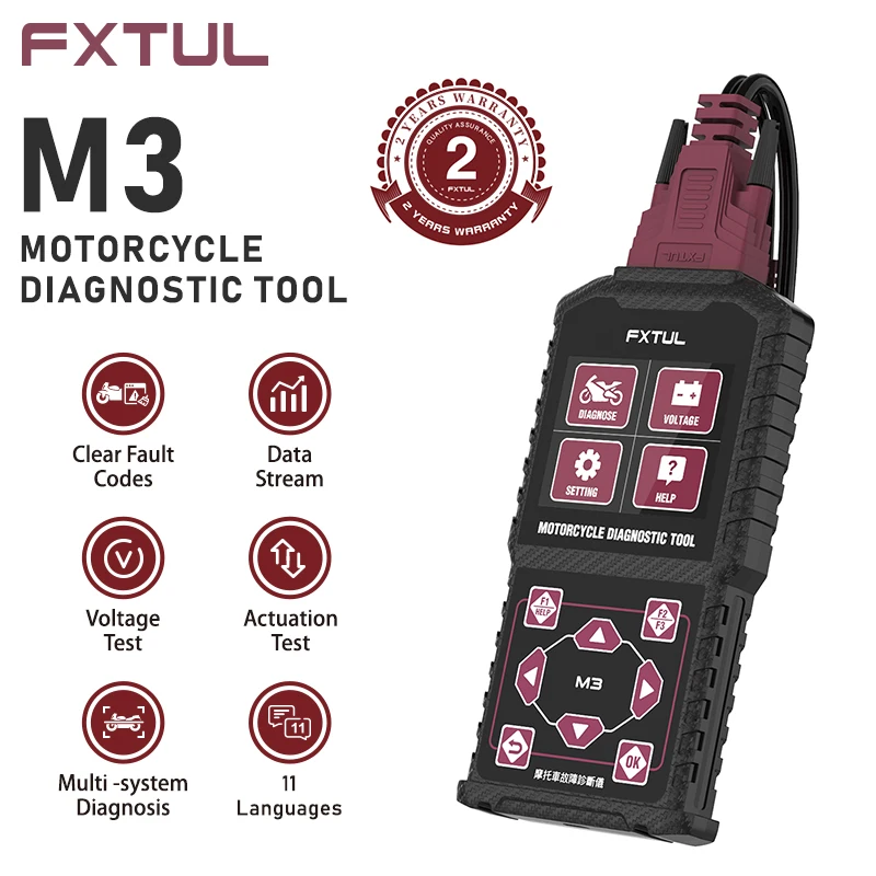 FXTUL M3 Newest STYLE A/B/C Motorcycle Multi Language Diagnostic ...