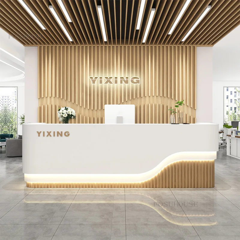 Modern Office Reception Backdrop Design