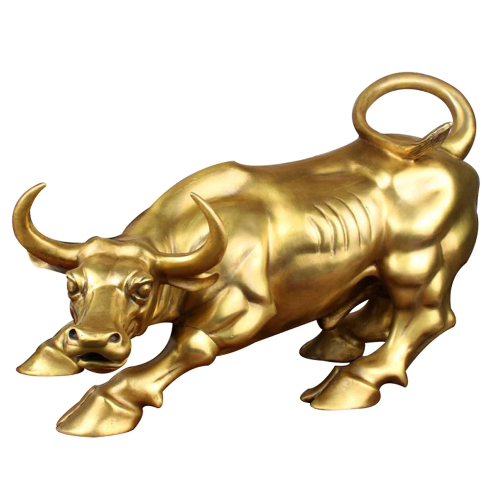 Feng-Shui-Wall-Street-Touro-Est-tua-Brass-Home-Decor-Estatueta-De-Boi ...