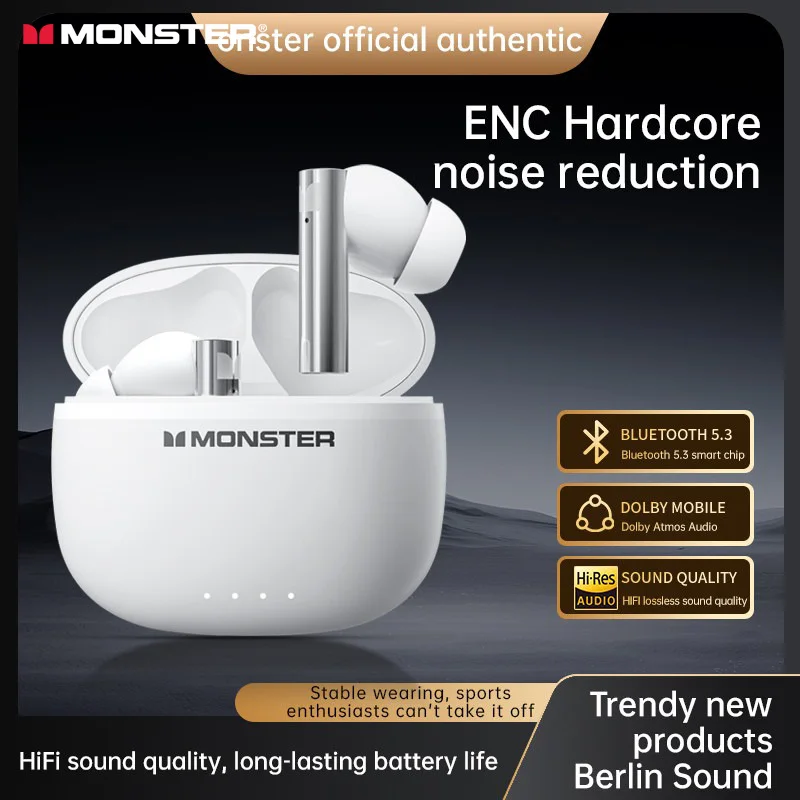 Monster TWS Bluetooth 5.3 Wireless Headset GT23 Low Latency Headphones ...