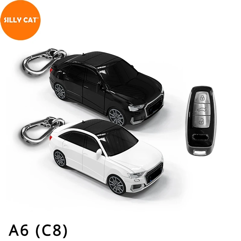 Car-Shape-Model-Car-Key-Case-Cover-Fob-Suit-For-Audi-A6-C8-Smart-Remote ...