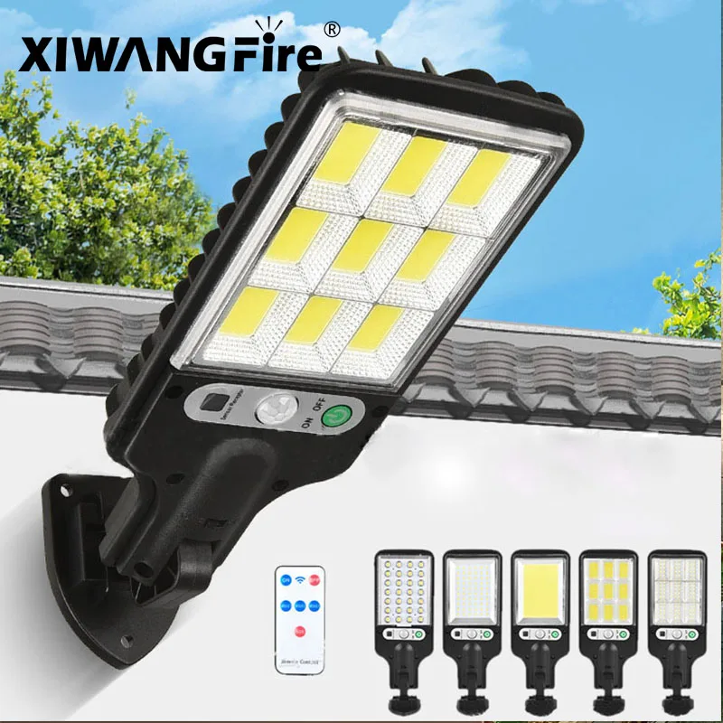 LED Solar Street Lights COB+SMD Outdoor Solar Lamp With 3 Light Mode ...