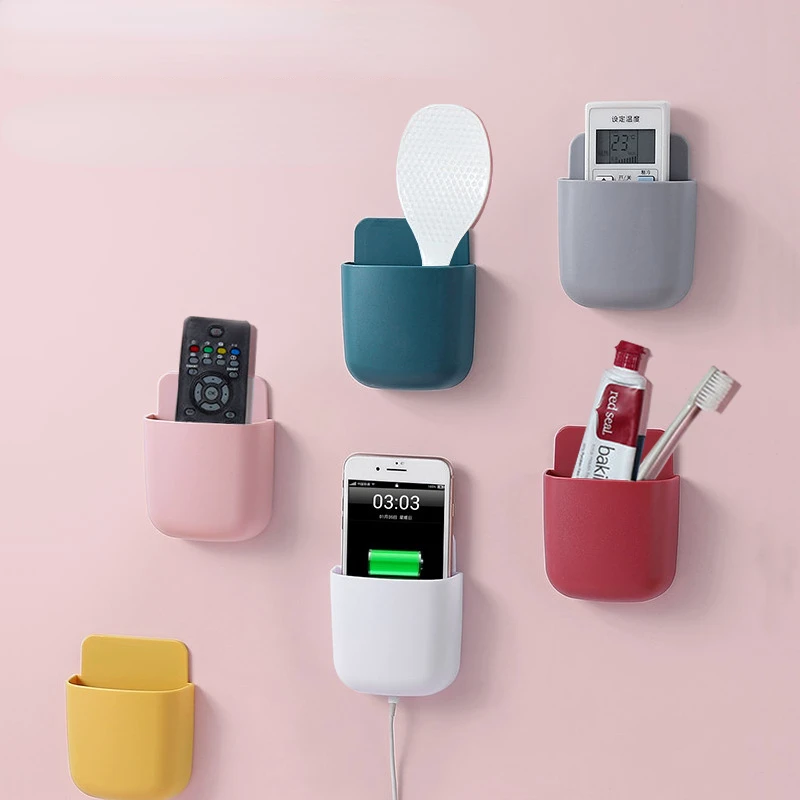 Multifunctional Wall mounted Storage Box Punch free Mobile Phone Remote ...