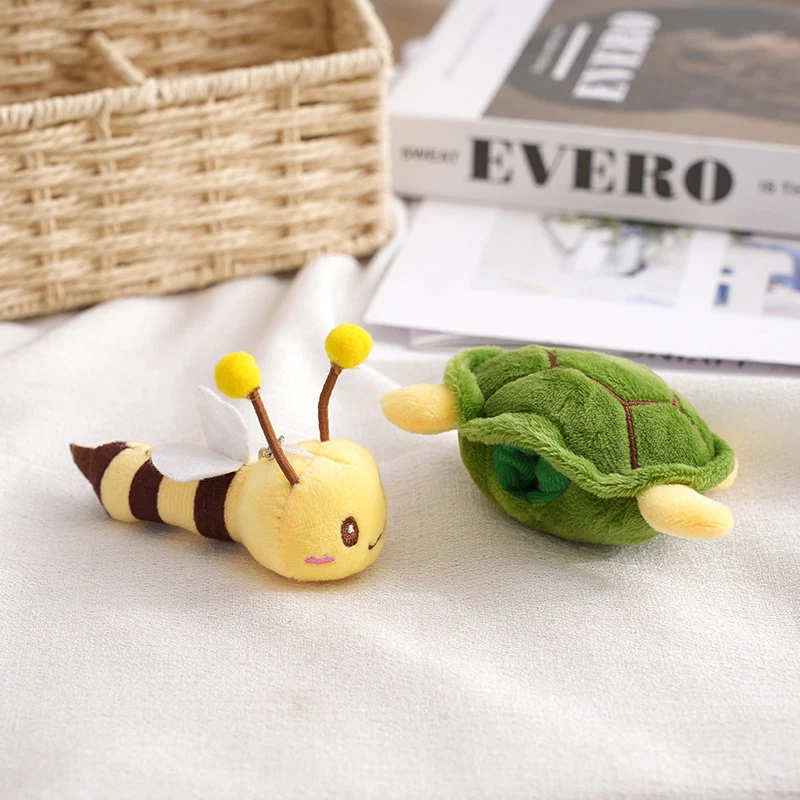 Cartoon Plush Turtle Bee Doll Pendant Key Chains Cute Can Be Split ...