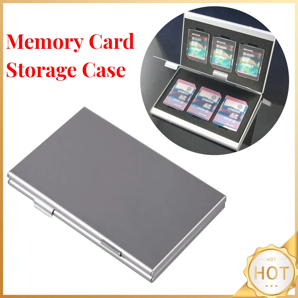 Metal Aluminum Memory Card Protecter Box Storage Case Holder for 6Pcs ...