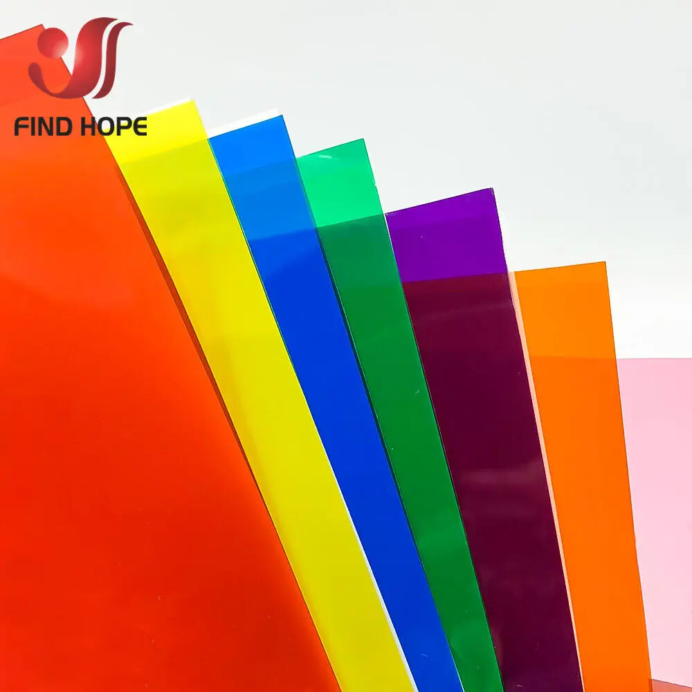 7Pcs-Pack-A4-20x30cm-Multicolor-Transparent-Window-Film-Stained-Glass ...