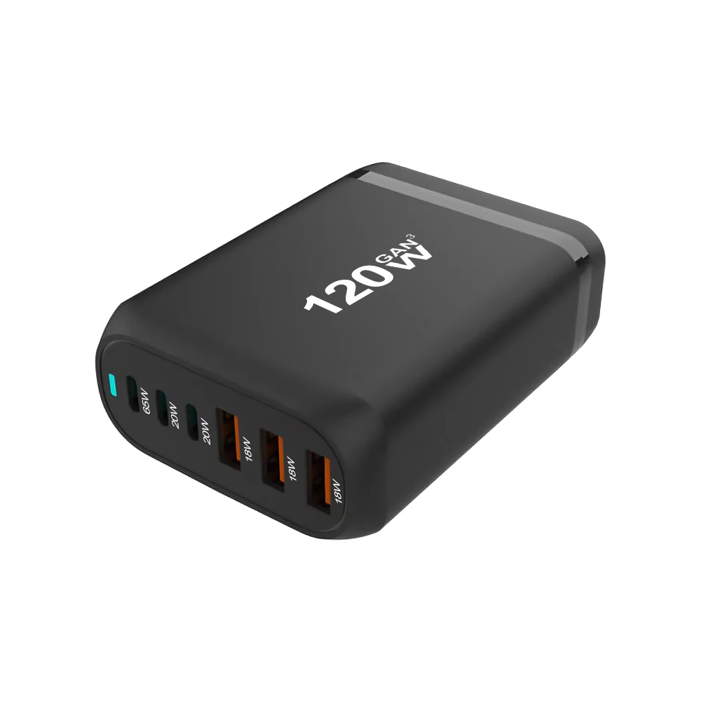120W-Gan-Oplader-6-poort-Usb-Type-C-Pd-Oplader-Snel-Opladen-3-0-Usb ...