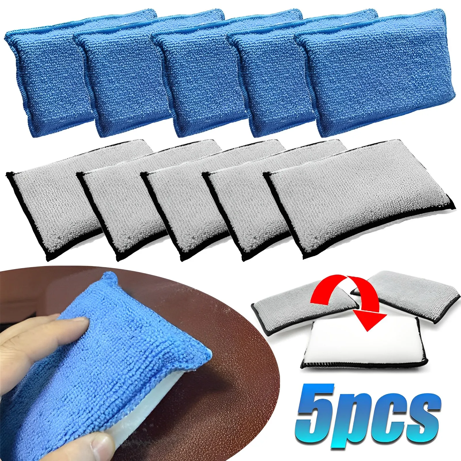 Microfiber-Double-Side-Car-Cleaning-Pad-Leather-Car-Detailing-Soft ...