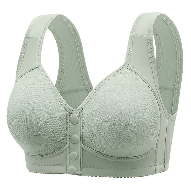 Large Size Bra Fixed Cup Front Open Buckle Middle-Aged and Elderly ...