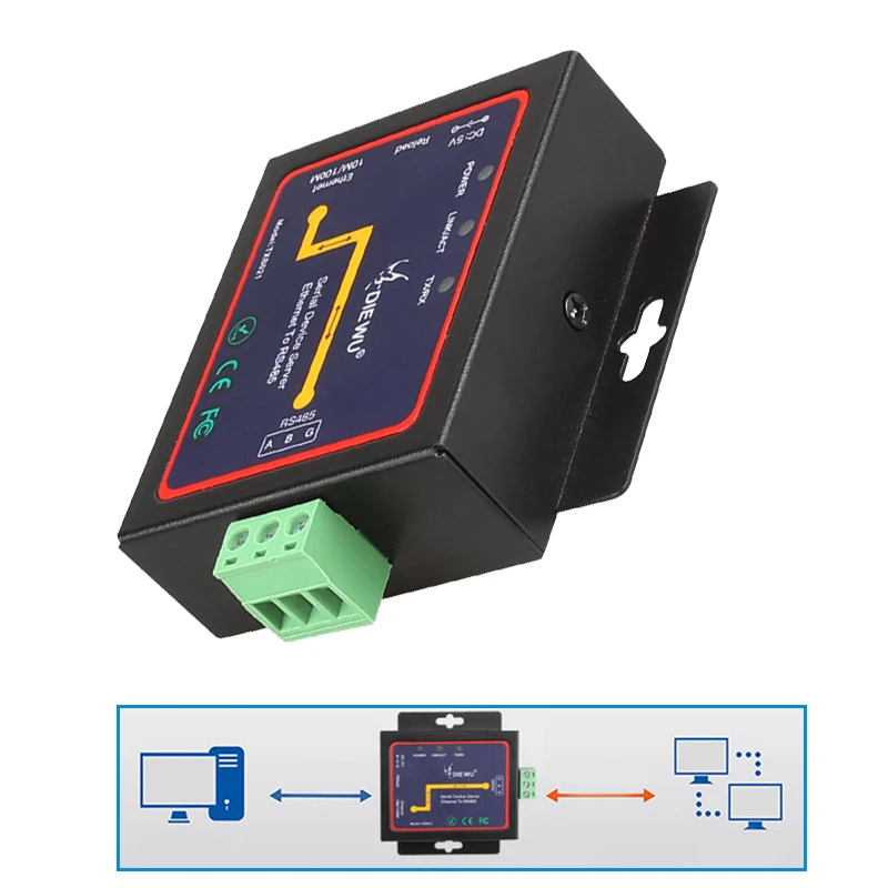 Industrial-Grade-Serial-Device-Server-network-switch-RJ45-switch-RS485 ...