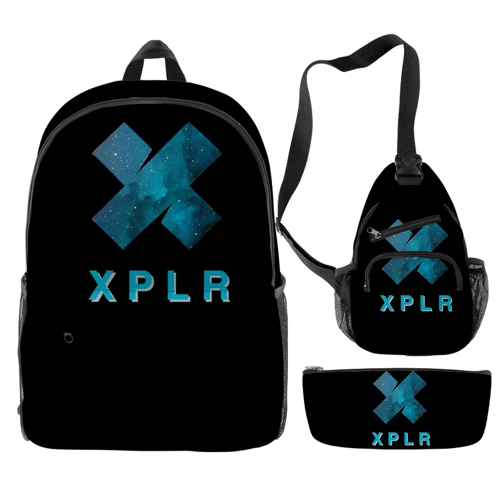 Novelty-Cool-Sam-and-colby-XPLR-Backpack-3D-3pcs-Set-pupil-Boy-girls ...