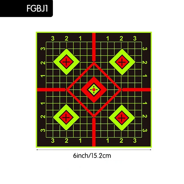 6/12 INCH Fluorescent Target Paper Gun Shooting Target Shooting ...