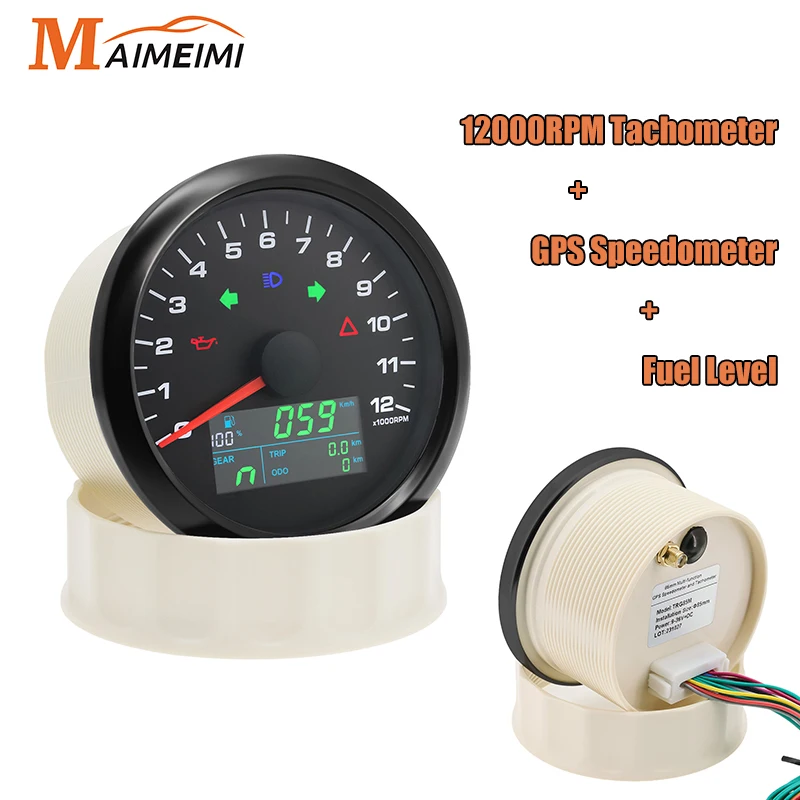 Universal-85mm-GPS-Speedometer-Tachometer-Fuel-Level-Gauge-Voltmeter ...