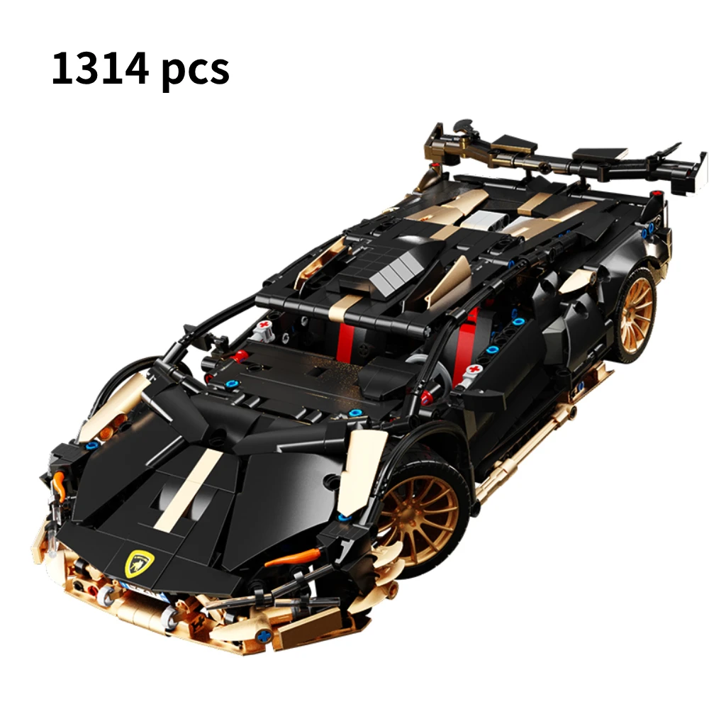 Technical-Famous-Black-Gold-Racing-Car-Assembly-Building-Blocks-Expert ...