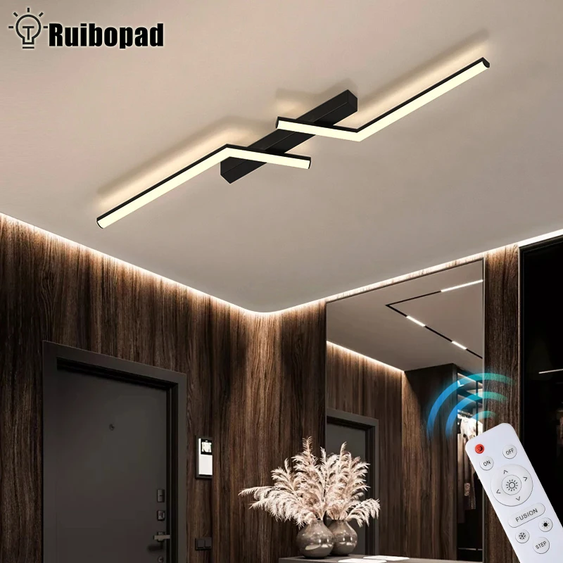 Moderne Gang LED Decken leuchte einfache lange LED Streifen Oberflächen ...