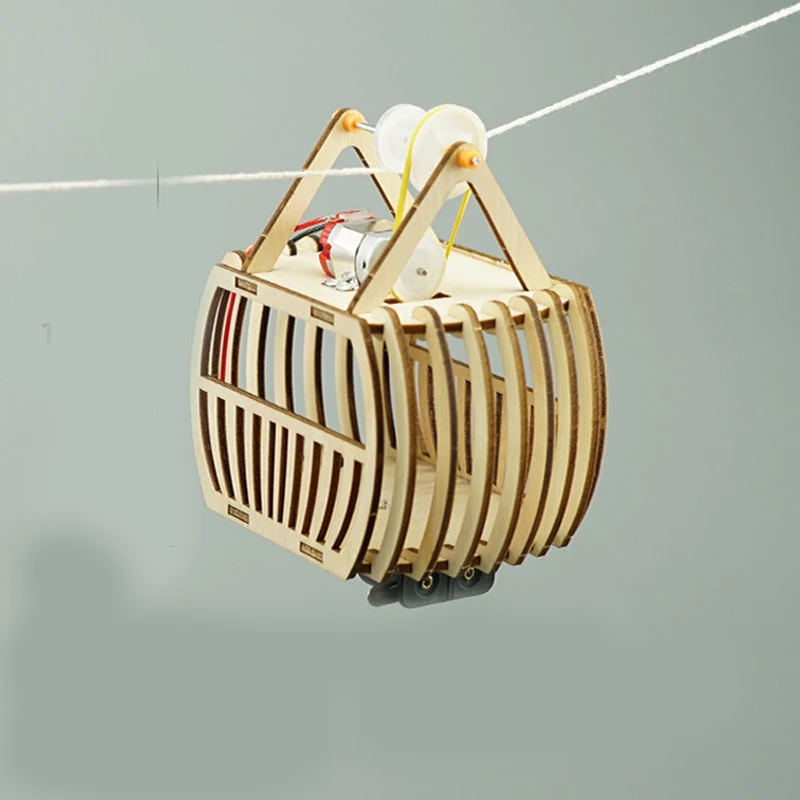 Wooden Electric Cable Car Model Kids Science Toy Technology Physics ...